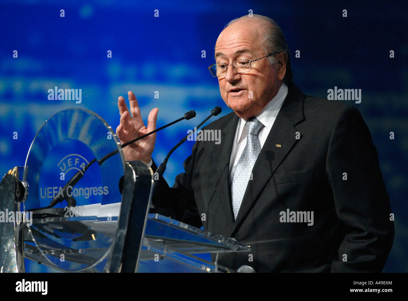 Joseph Blatter (SUI), FIFA president at the UEFA Congress 2007 in ...