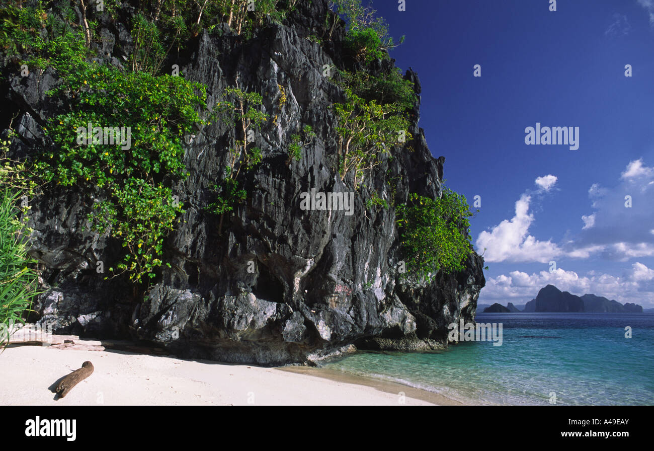 Limestone cliff in the Bacuit archipelago Palawan Philippines Southeast ...