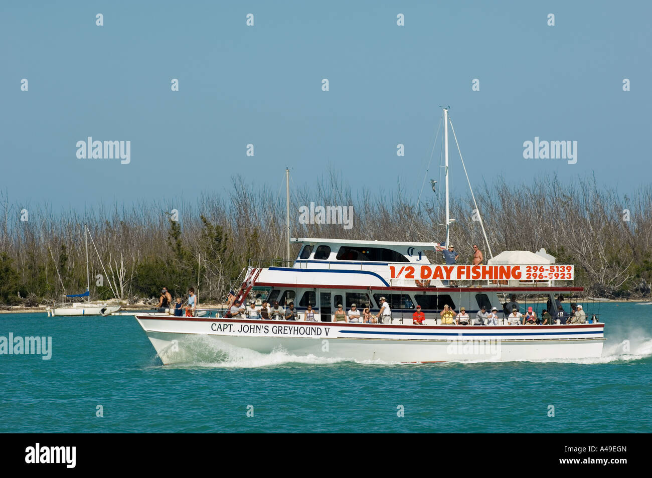 USA Florida Keys Charter fishing boat out for a day of fishing Key West ...