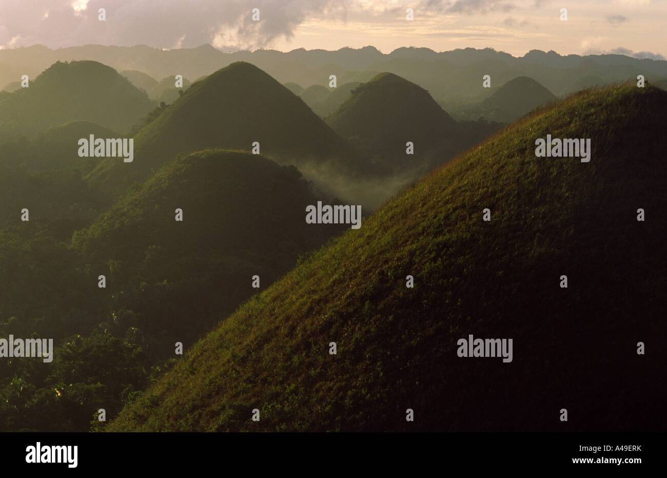 Chocolate hills at sunrise Bohol Philippines Southeast Asia South East ...