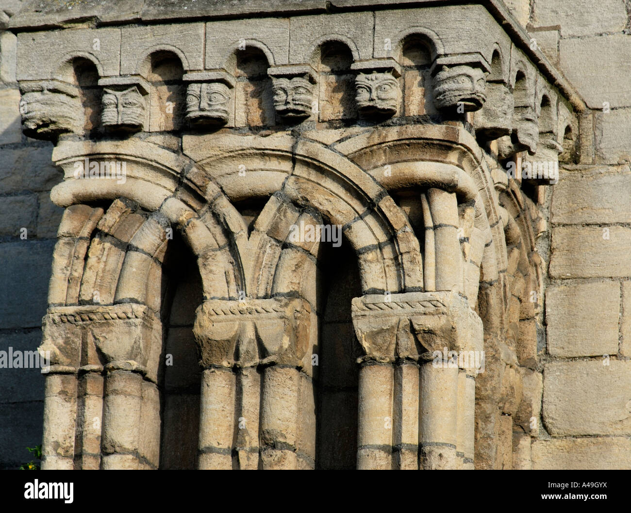 Ornate stonework representing intertwined arches on the Norman Gate to ...
