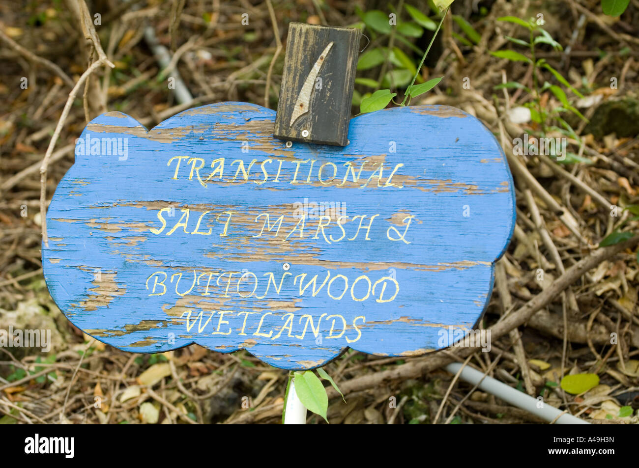 USA Florida Keys Buttonwood wetlands bird sanctuary sign Stock Photo ...