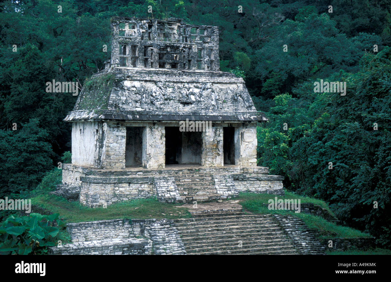 Sol temple Palenque Yucatan Mexico Central America Stock Photo - Alamy