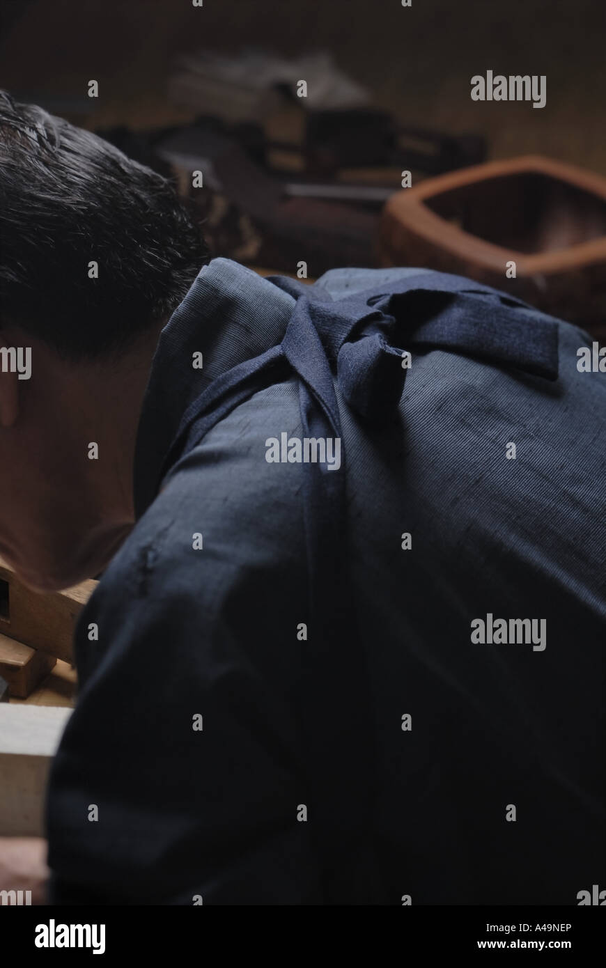 Side profile of a carpenter Stock Photo - Alamy