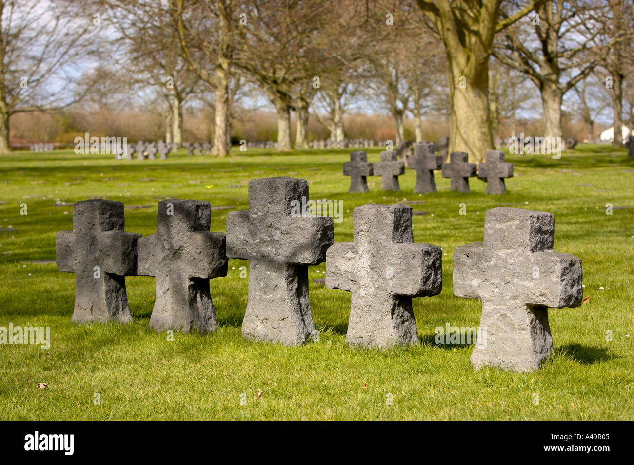 German WW2 military cemetery at La Cambe, Normandy, France Stock Photo ...