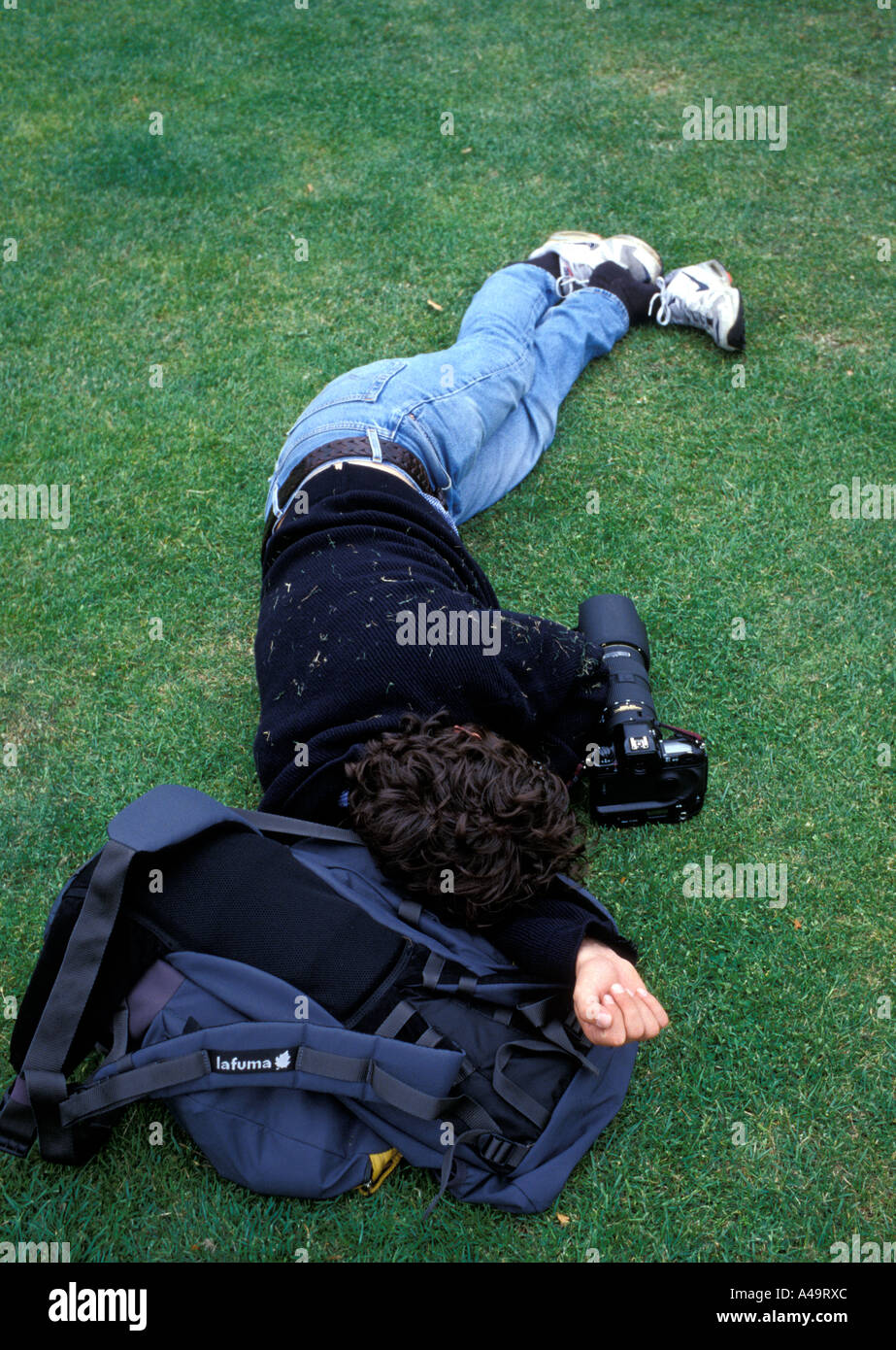 Sleeping photographer at Royal Wedding Windsor Stock Photo - Alamy