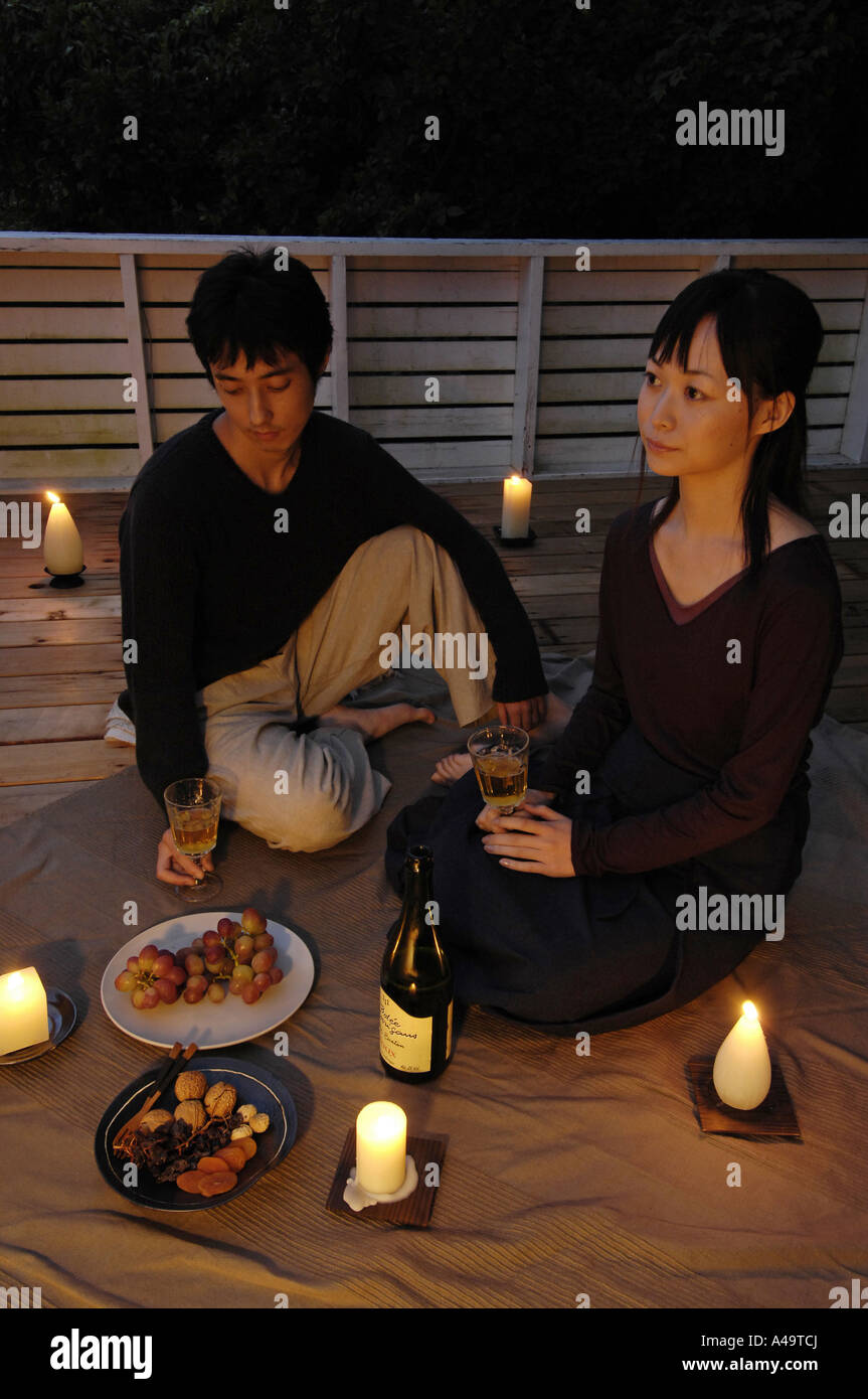 High Angle View of a young couple celebrating Stock Photo - Alamy
