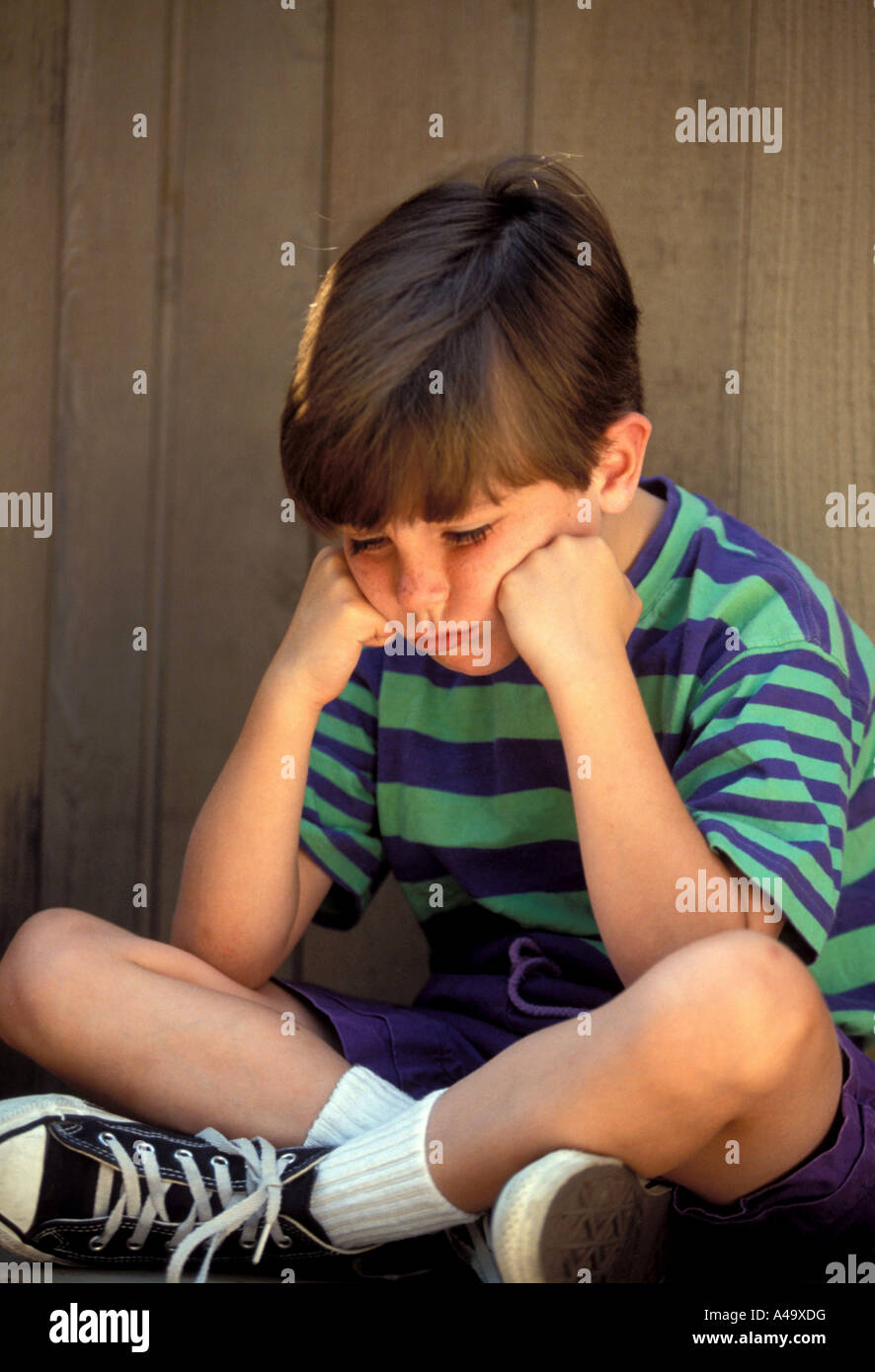 portrait of a sad boy, USA Stock Photo - Alamy