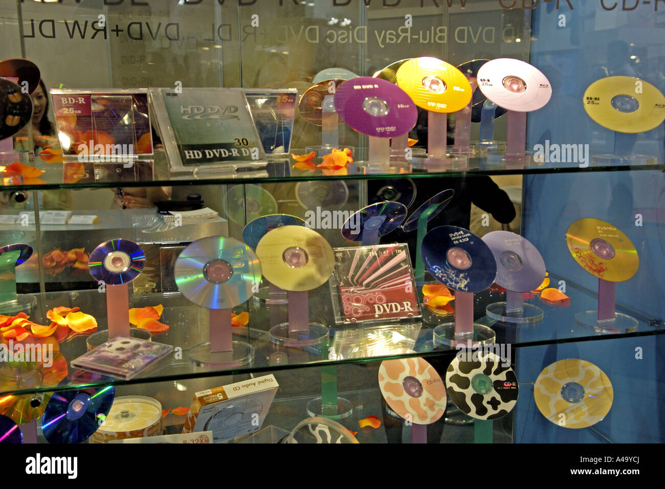 DVD offering in a display window at the International radio exhibition ...