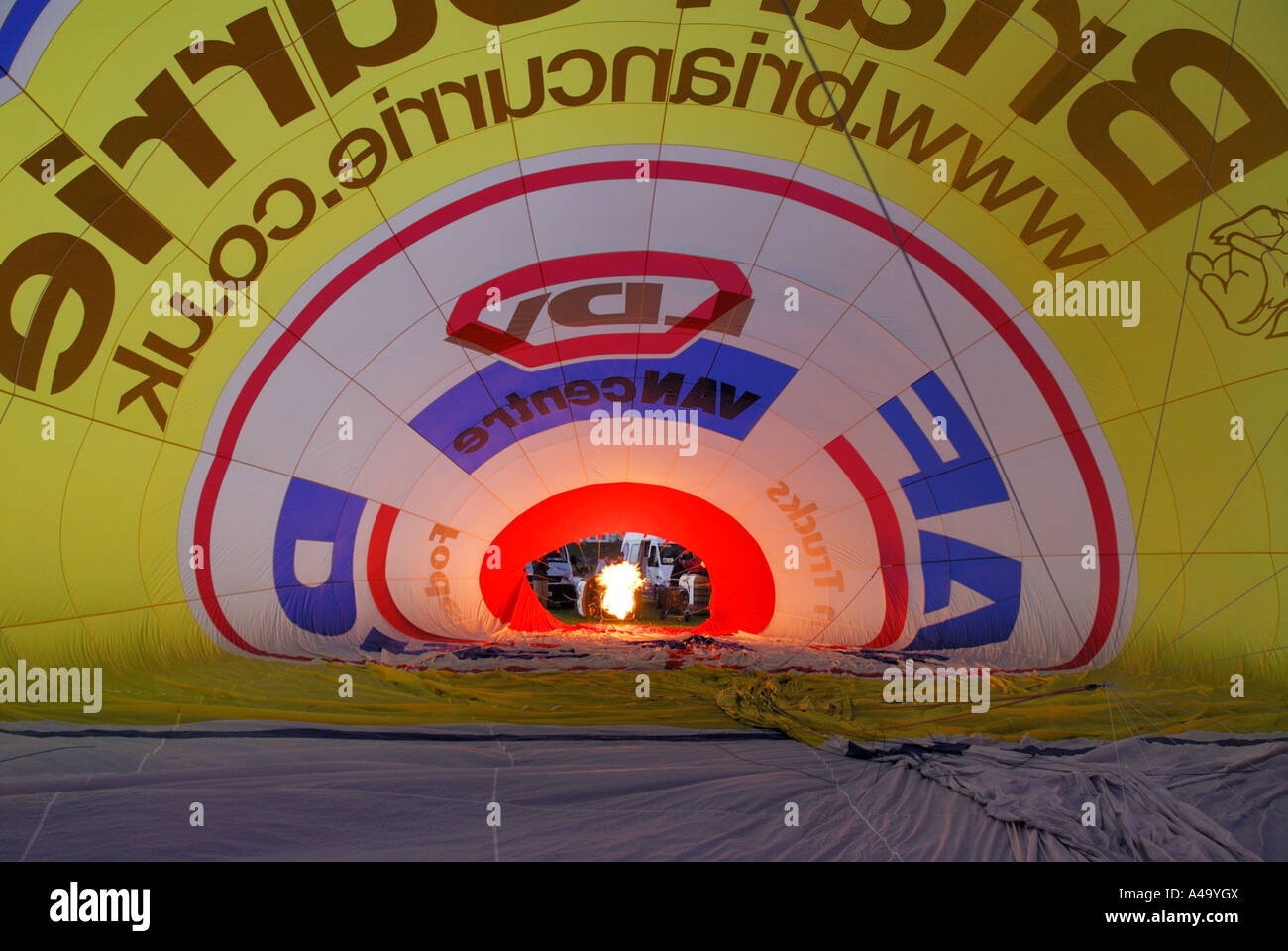 View into half inflated hot air balloon hi-res stock photography and ...