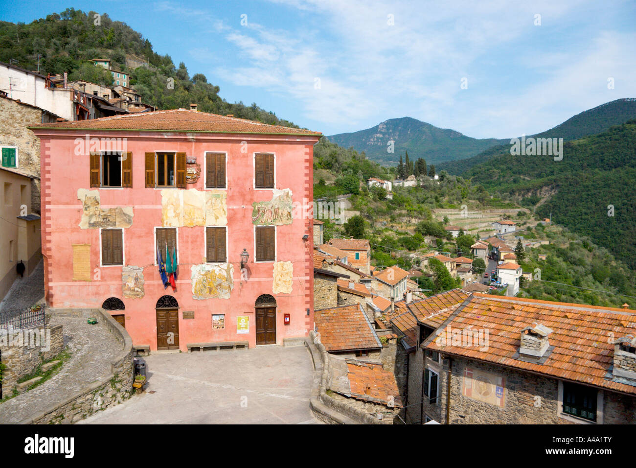 Town council Apricale Ligury Italy Stock Photo - Alamy