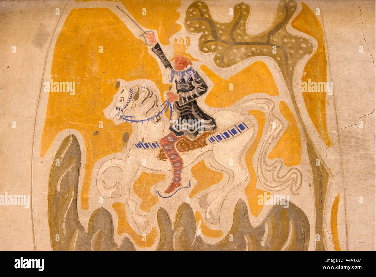 Typical painting on wall Apricale Ligury Italy Stock Photo - Alamy