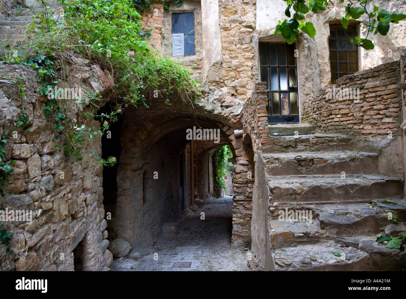 Lane Bussana Vecchia Ligury Italy Stock Photo - Alamy