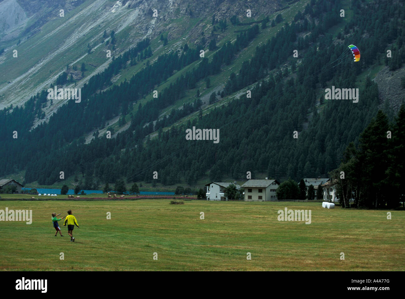 Village sils maria lake sils hi-res stock photography and images - Alamy