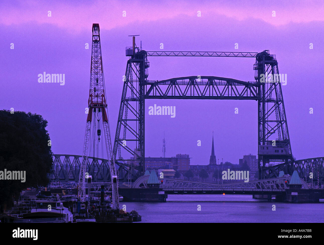 Rising bridge, Rotterdam, Holland Stock Photo - Alamy