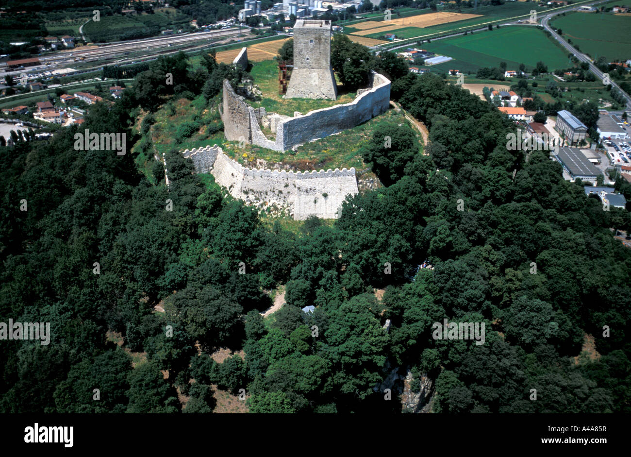 Aerail view of Monselice Veneto Italy Stock Photo - Alamy