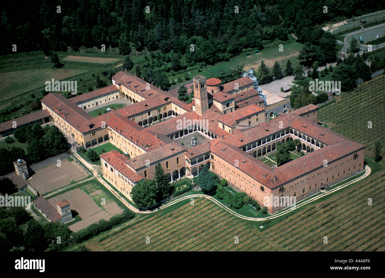 Aerial view of Praglia Abbey Torreglia Veneto Italy Stock Photo - Alamy