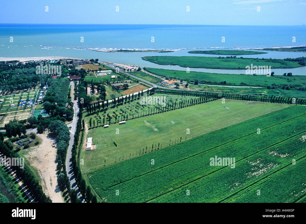 Aerial view of Rosolina Veneto Italy Stock Photo - Alamy