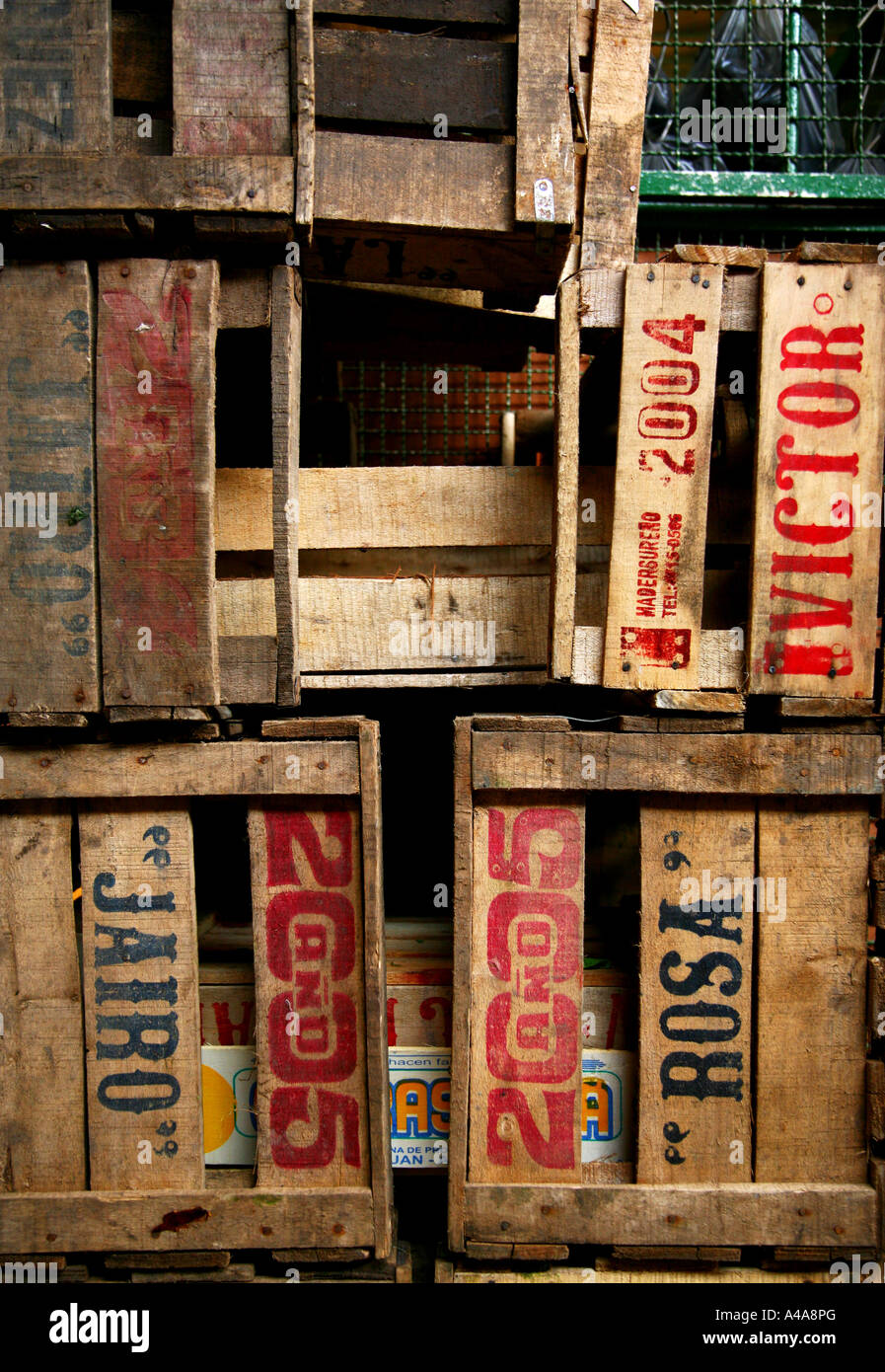 stack of wooden crates Stock Photo - Alamy