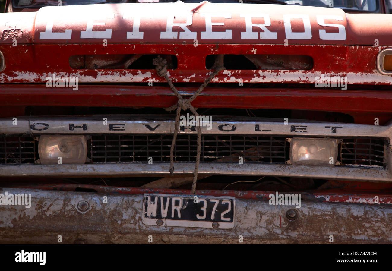 front grill of chevy pick up Stock Photo - Alamy