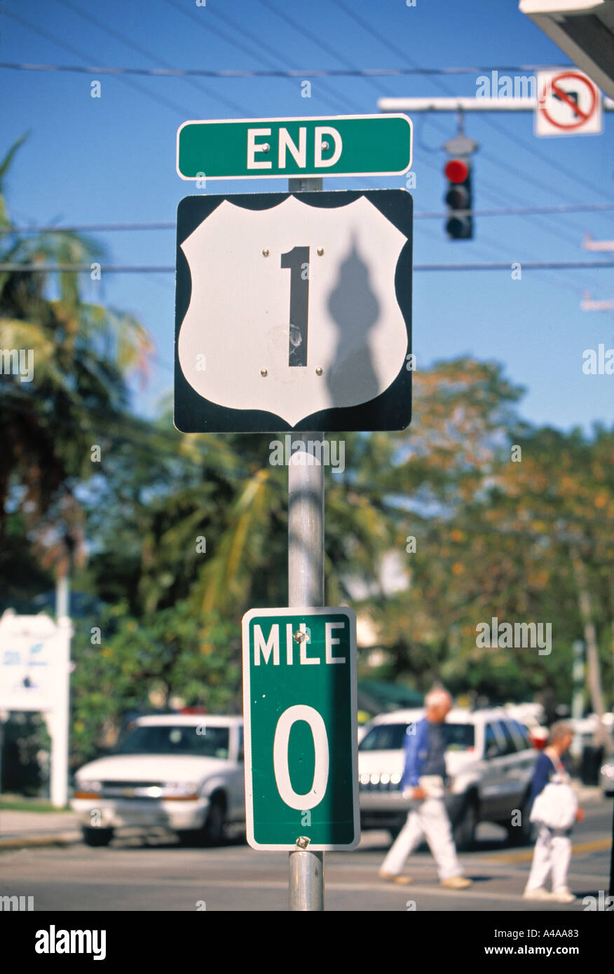 Route One road sign, Key West, Florida, USA Stock Photo - Alamy