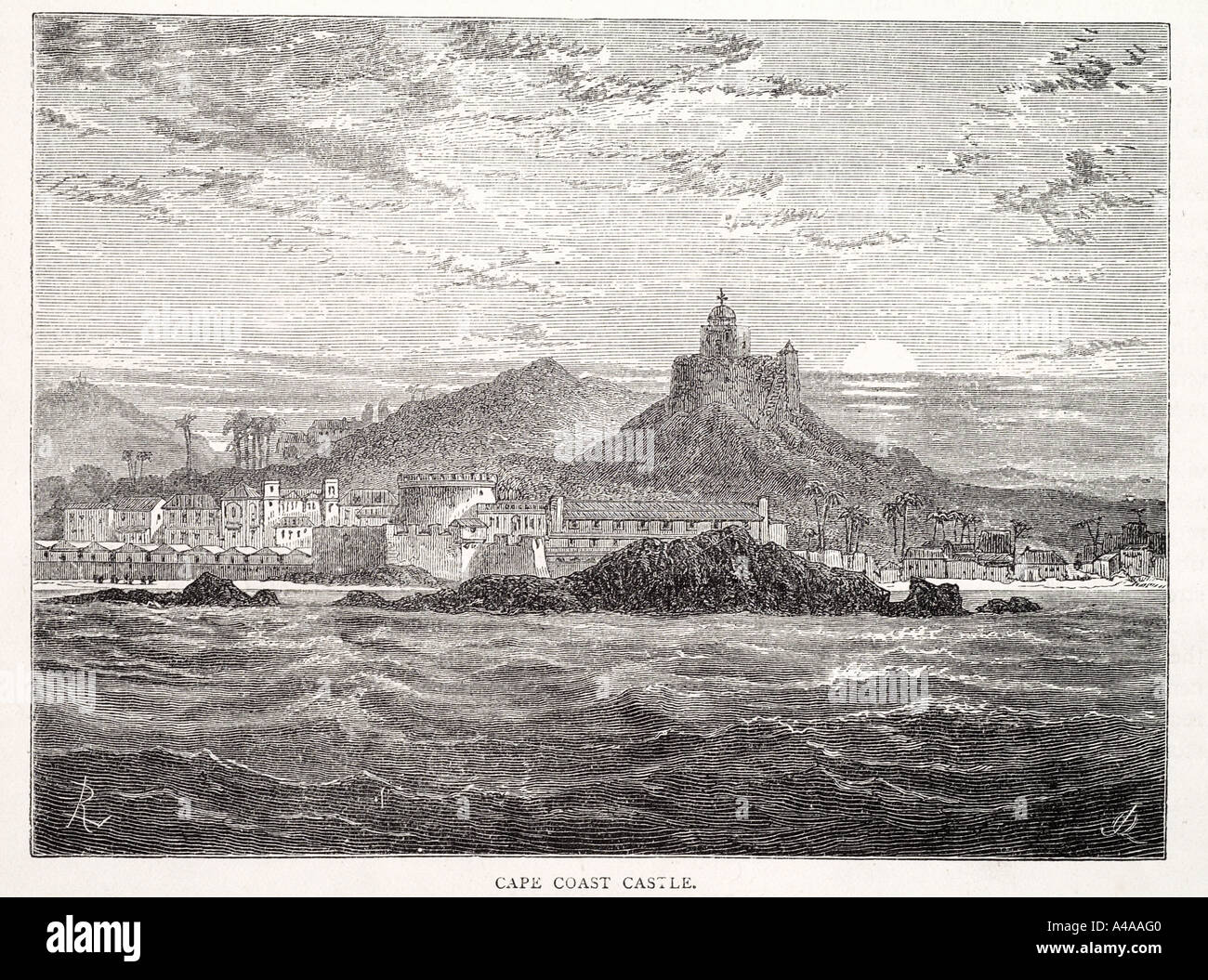 Cartoon castle on background Cut Out Stock Images & Pictures - Alamy