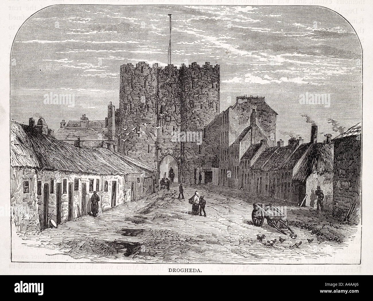 drogheda County Louth stone towers 13th century Lawrence Gate Ireland ...