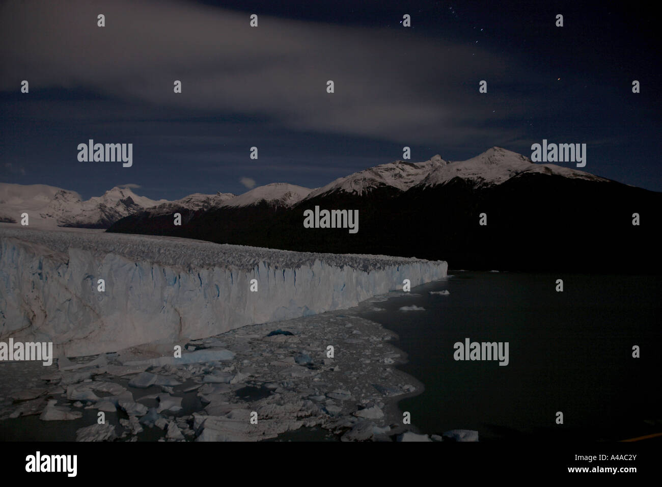 night shot Mereno glacier patagonia Stock Photo - Alamy