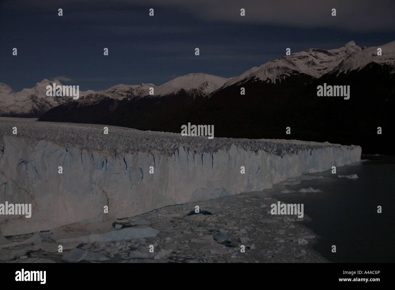 wall of mereno glacier at night Stock Photo - Alamy
