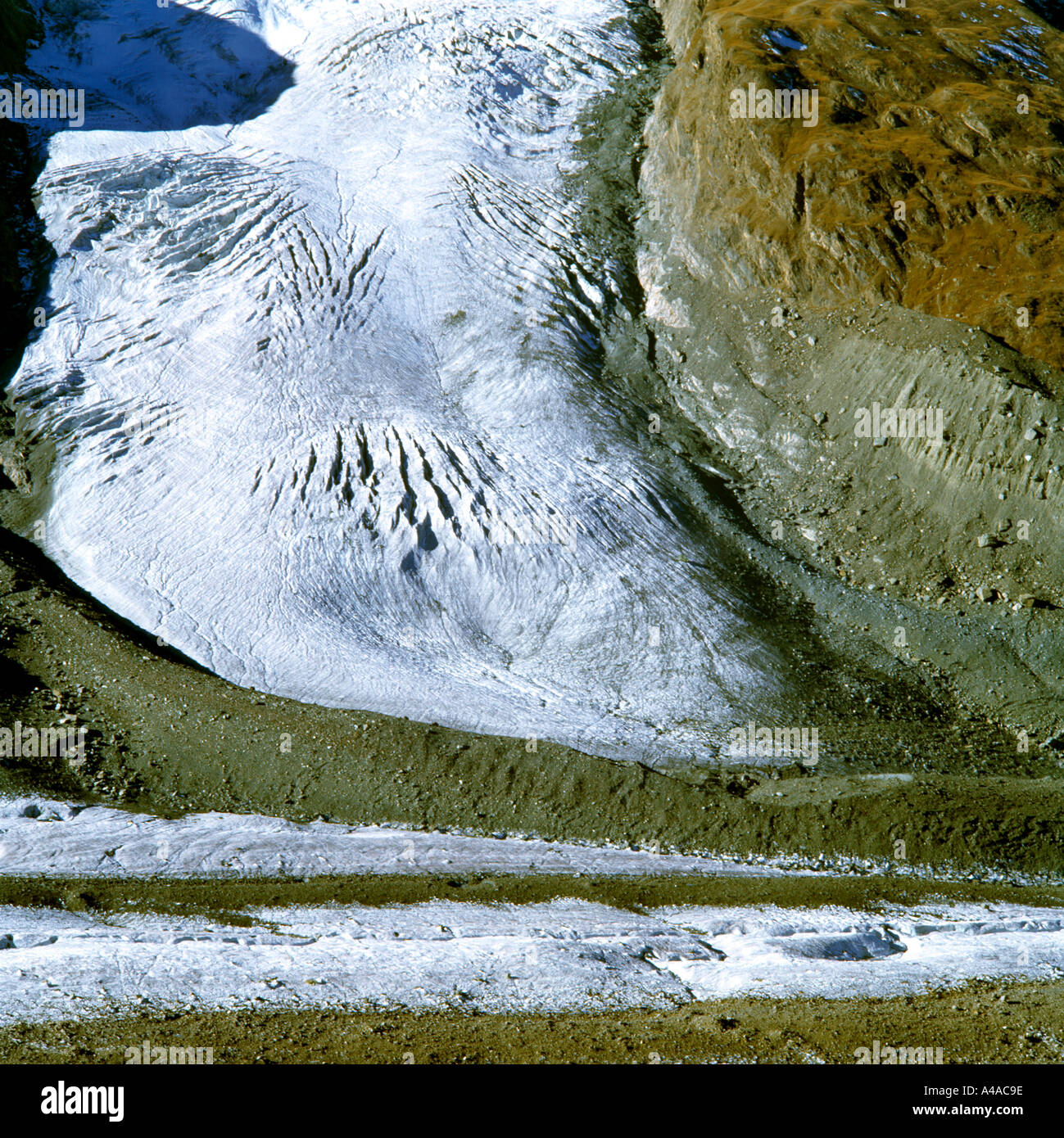 A RECEDING GLACIER THE BREITHORNGLETSCHER A TRIBUTARY OF THE ...