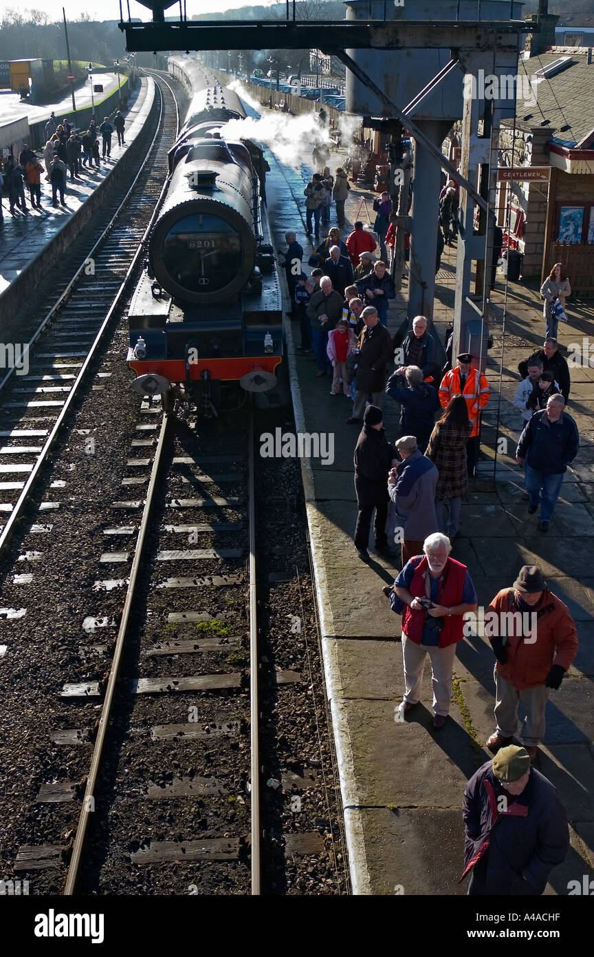 East Lancs Railways steam engine in ramsbottom station Stock Photo - Alamy