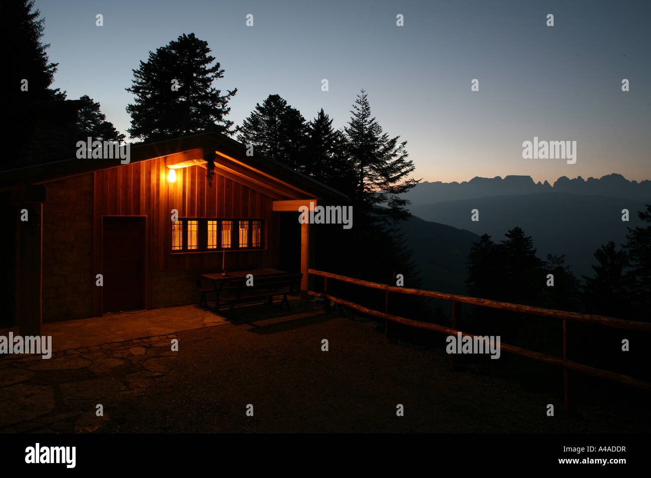 Baita Dei Cacciatori hut Bondone mountain Trentino Alto Adige Italy ...