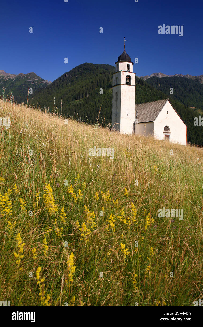 Alpine church Palï¿½ del Fersina village Valle dei Mocheni Trentino ...