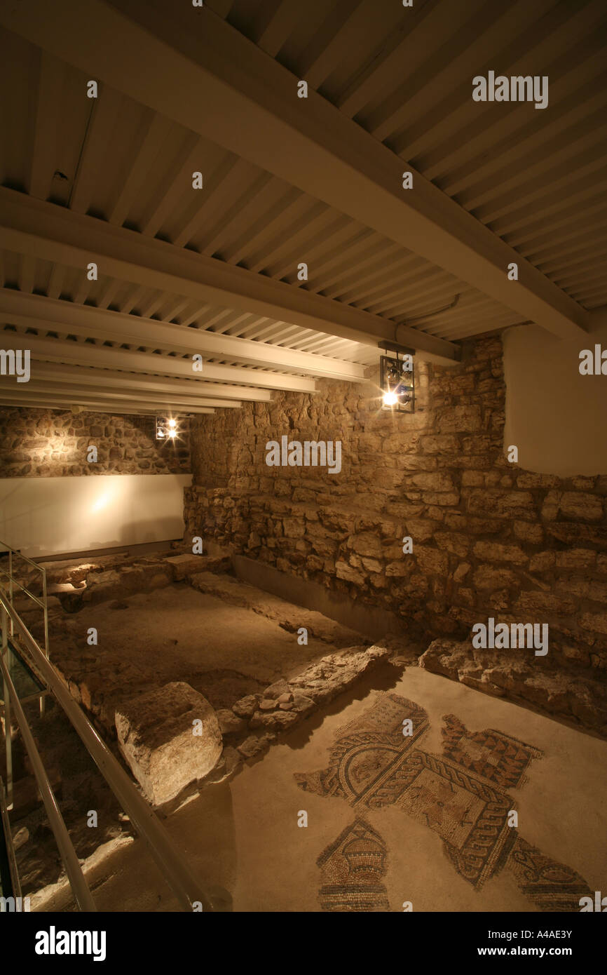 Mosaic and Roman wall Archaeological basement Trento Trentino Alto ...