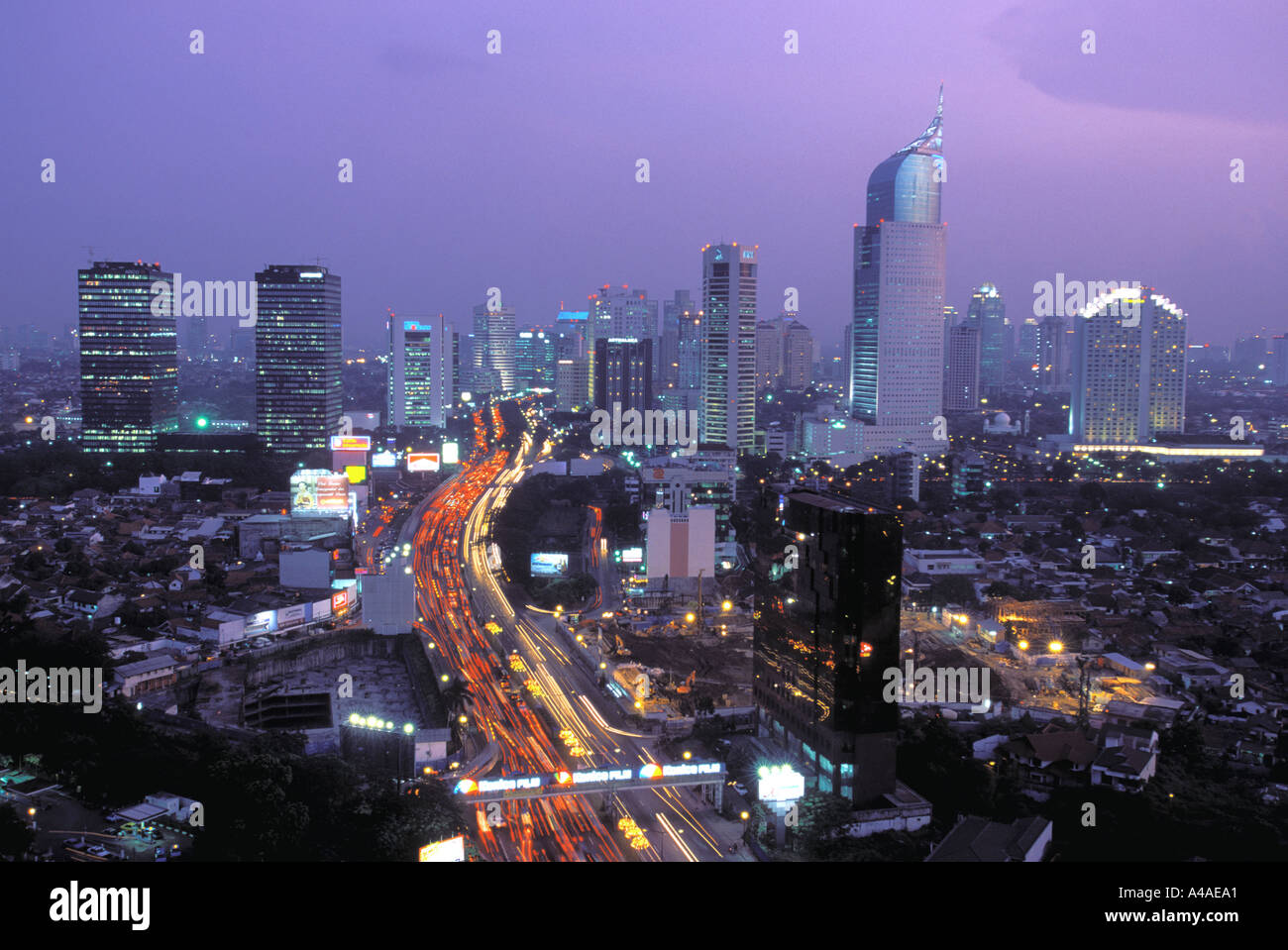 Jakarta skyline at night Jakarta Java Indonesia Stock Photo - Alamy