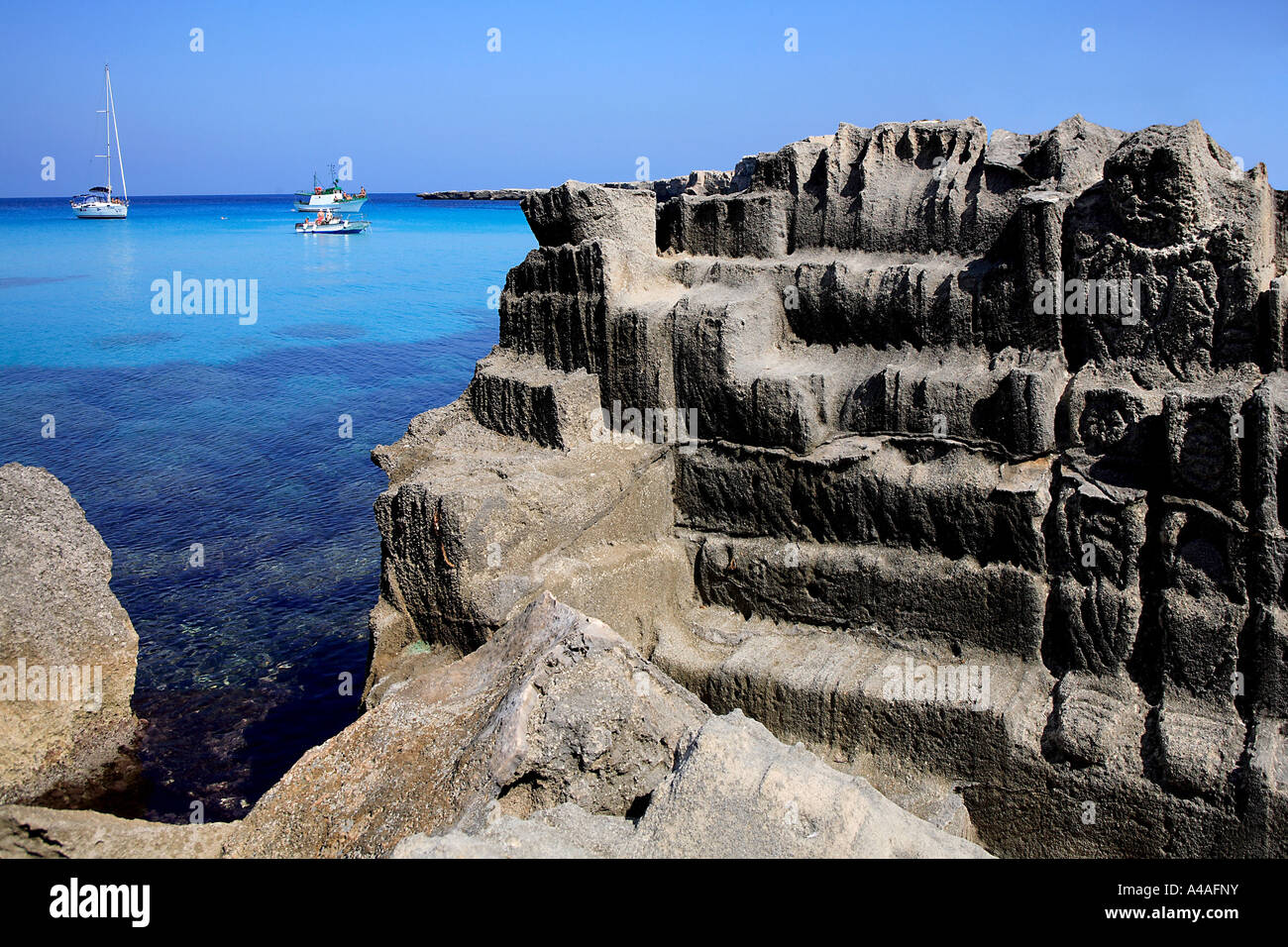 Faraone rock Favignana island Sicily Italy Stock Photo - Alamy