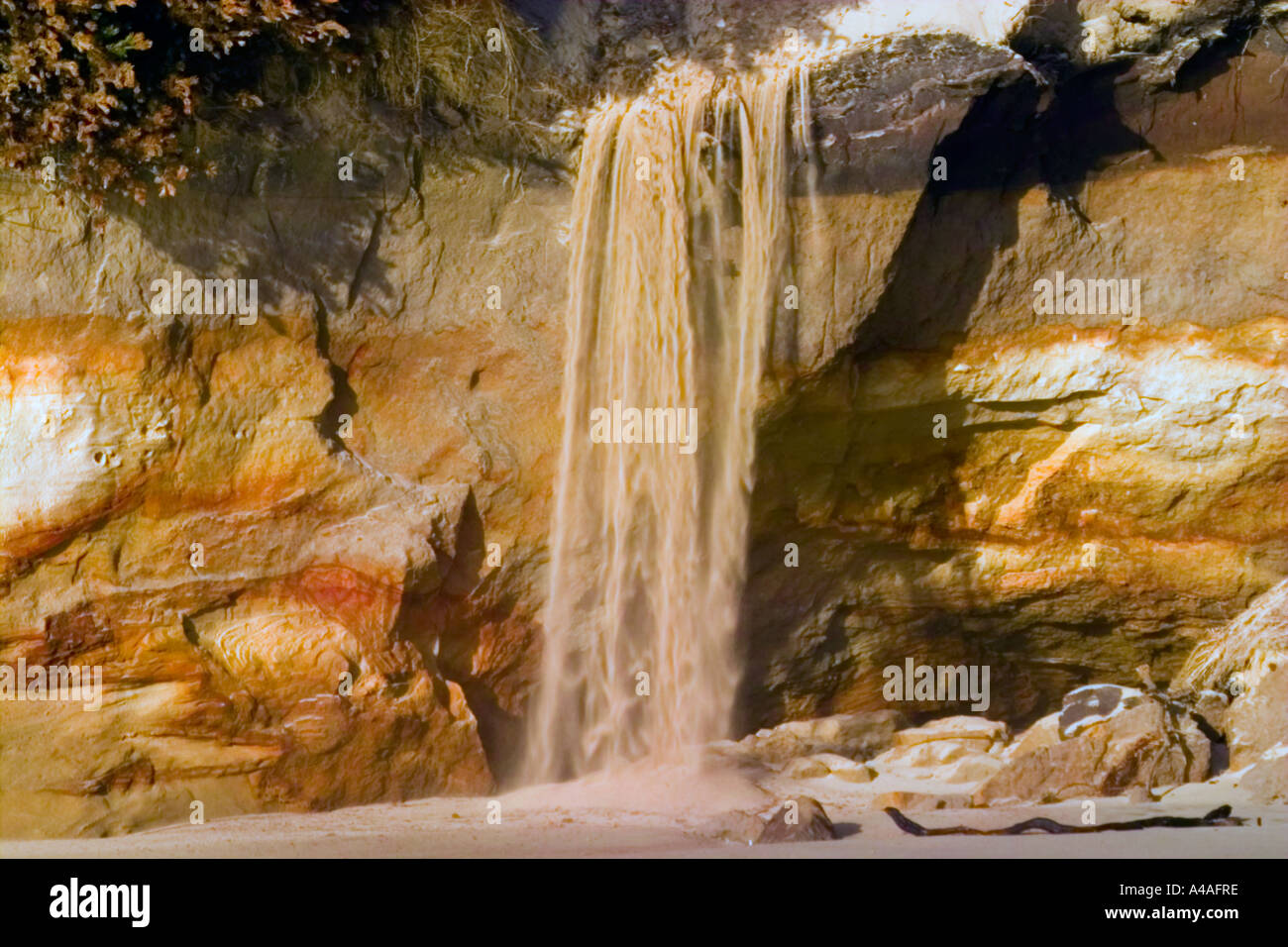 Sandfall on the Oregon Coast Stock Photo - Alamy