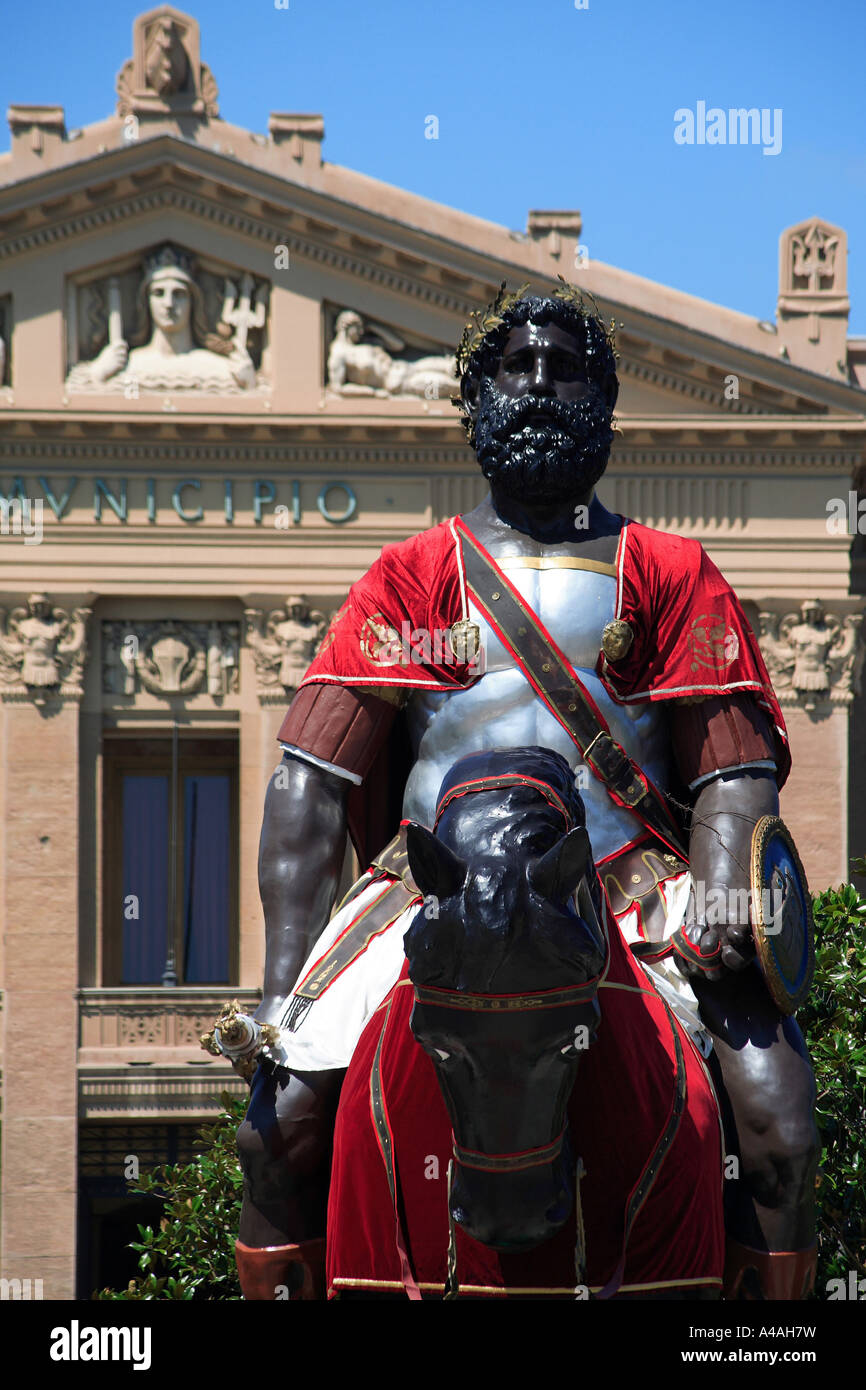 Grifone statue Vara feast Messina Sicily Italy Stock Photo - Alamy