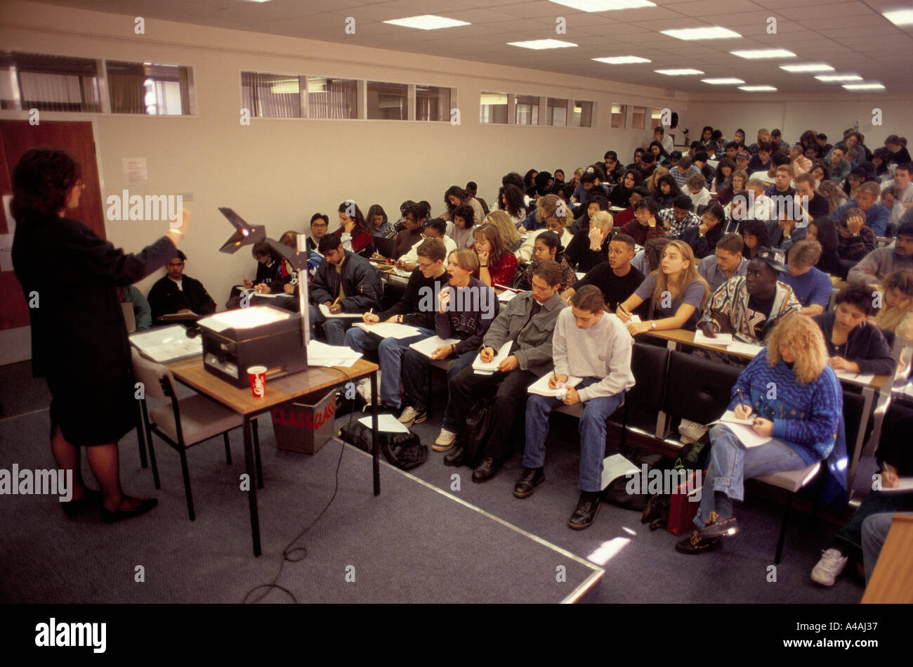 luton university 1994 1st year student at lecture Stock Photo - Alamy