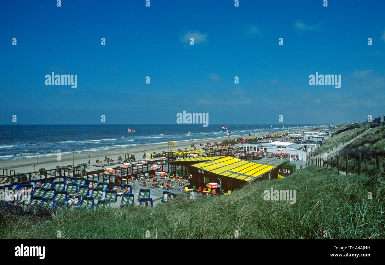 Beautiful wide sand beaches at Zandvoort stretch for miles Stock Photo ...