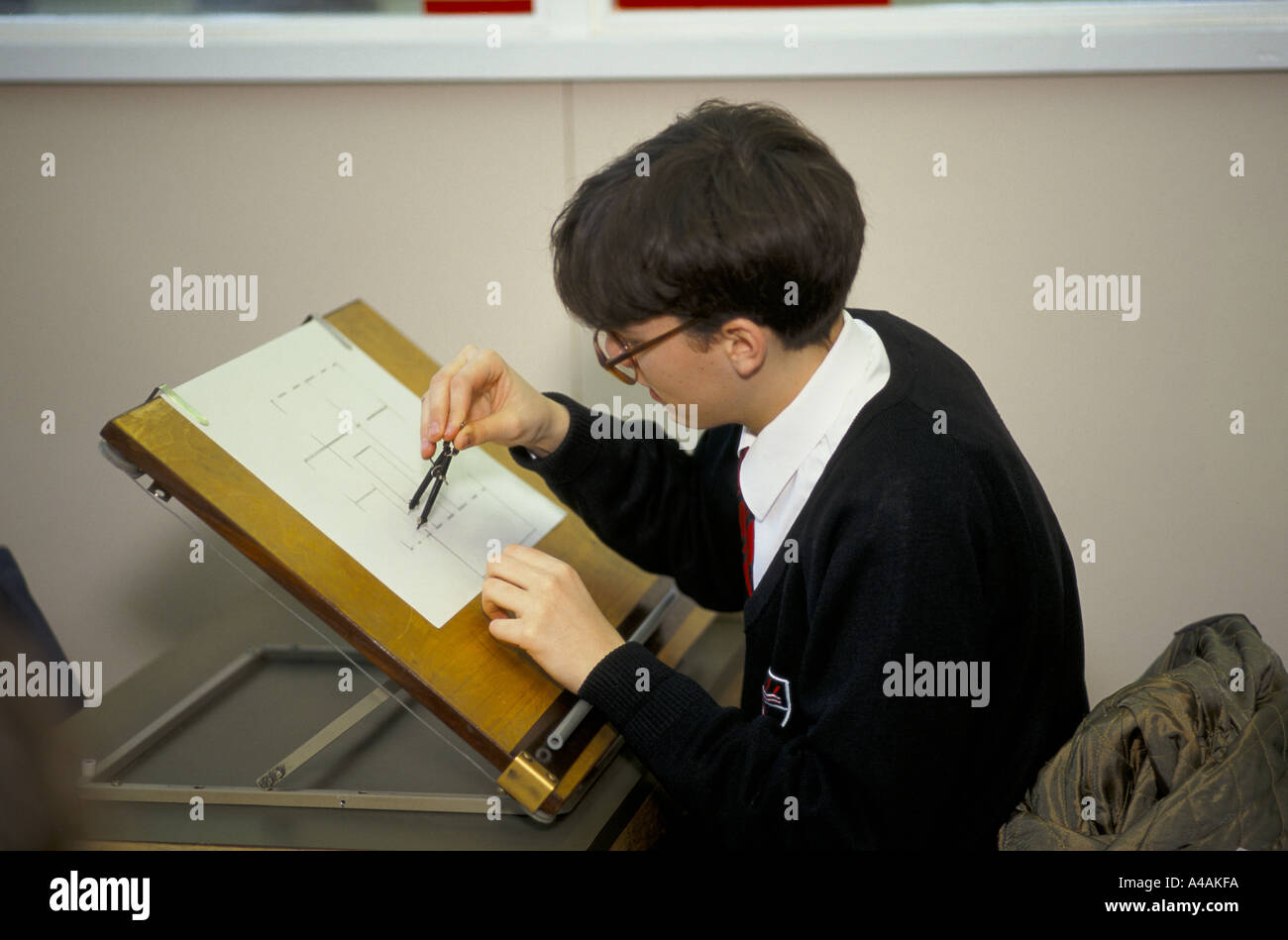technical drawing redbourne upper school Bedfordshire Stock Photo - Alamy
