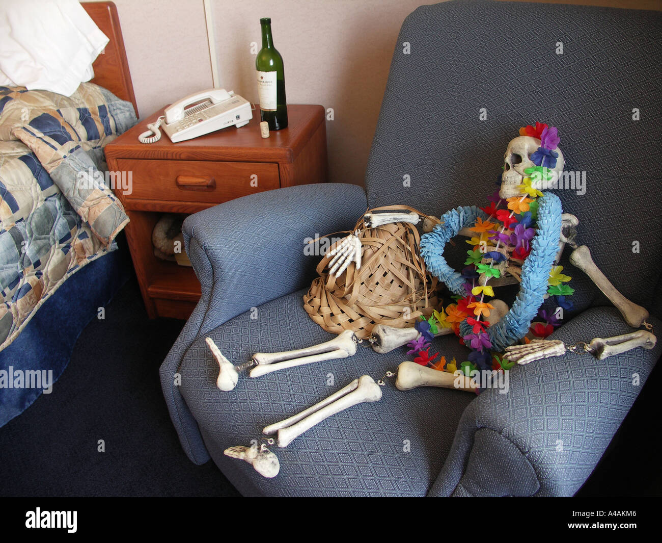 Skeleton in Easy Chair Stock Photo - Alamy