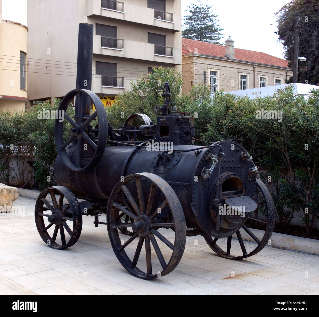 Antique Steam Engine in Larnaka Cyprus Stock Photo - Alamy