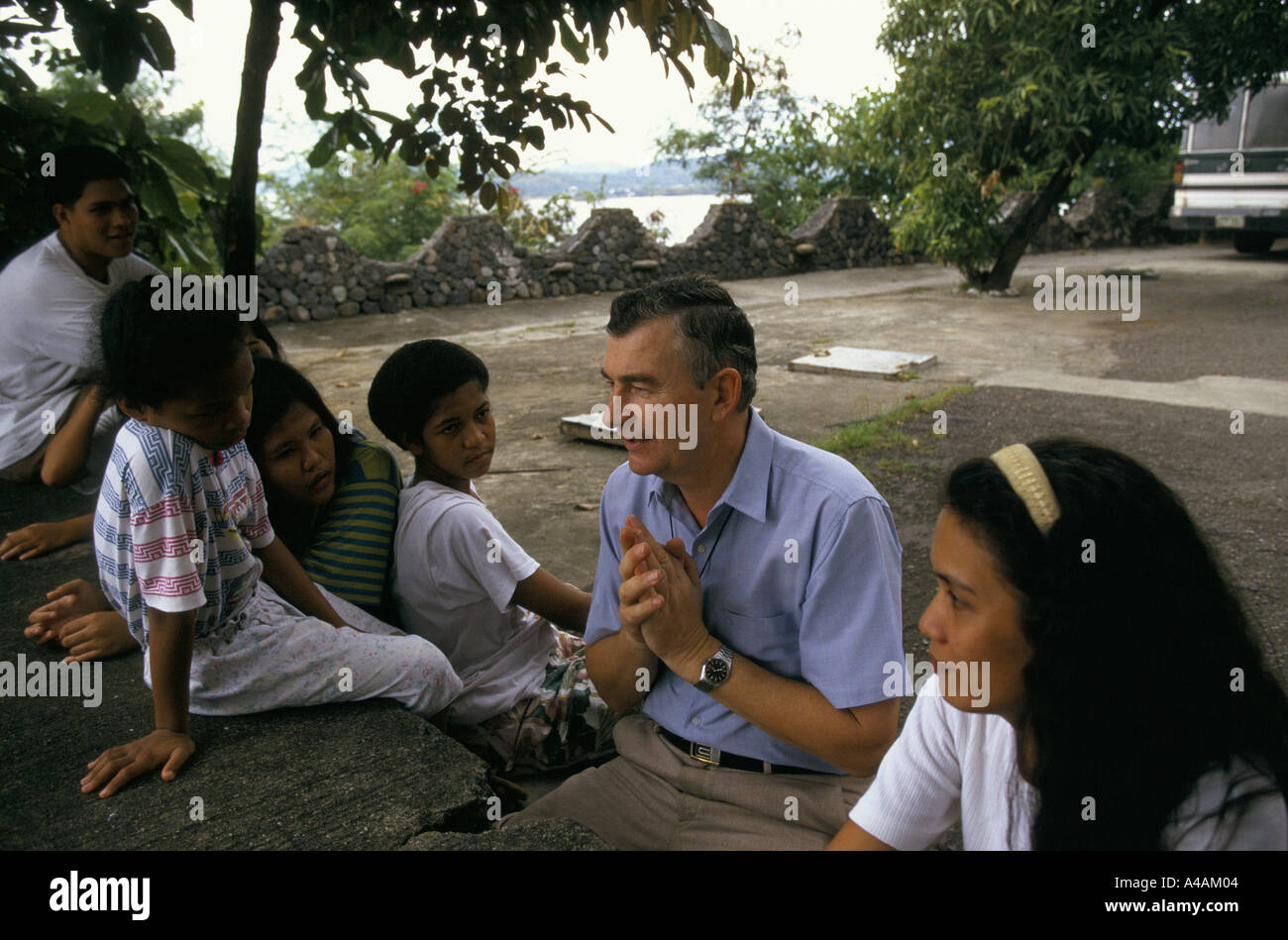 saviour of lost souls father shay cullen talking to the children in his ...