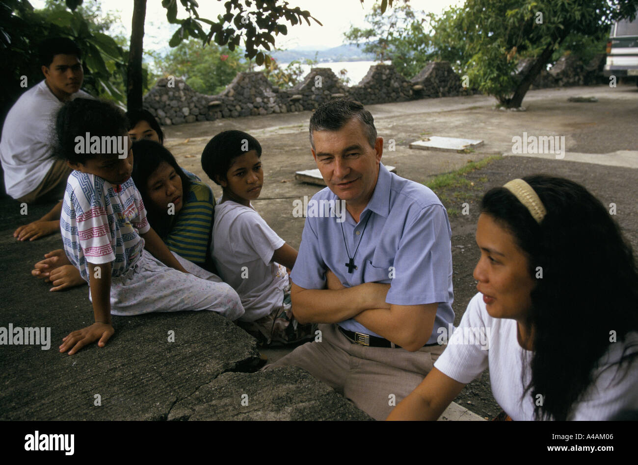 saviour of lost souls father shay cullen talking to the children in his ...