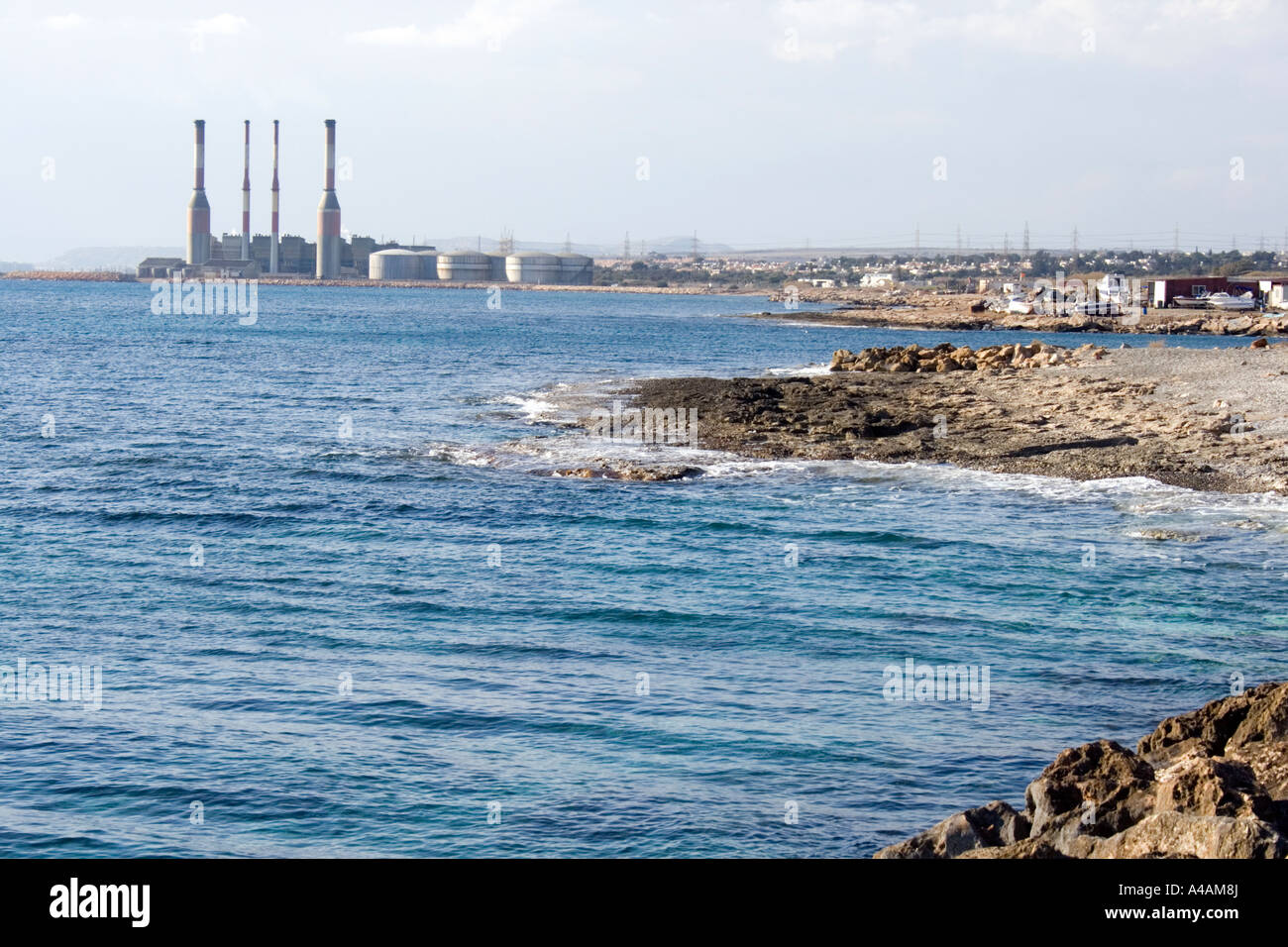 Larnaka Bay Xylofago Cyprus Stock Photo - Alamy