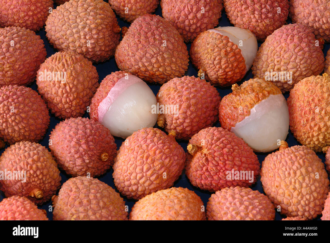 Litchis Leechees Lytchees fruits close up Sapindaceae Stock Photo - Alamy