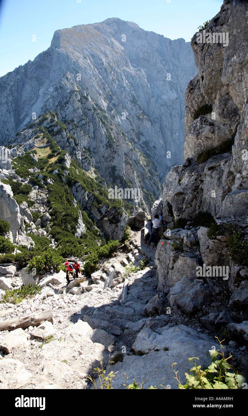 Hiking in the German Alps; Germany Berchtesgaden Upper Bavaria Alps ...