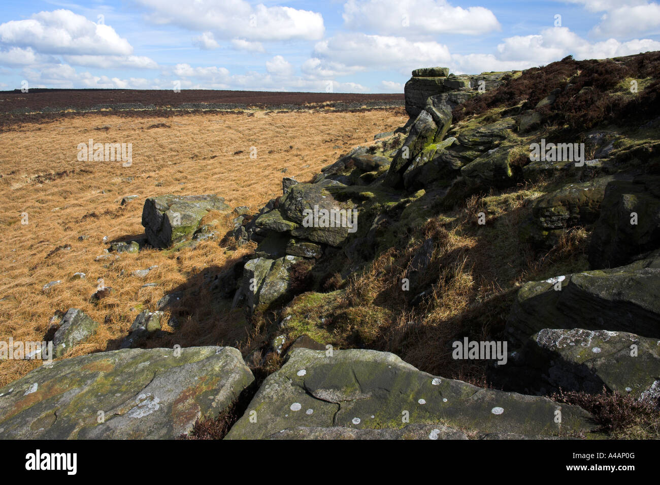 View of White Edge Moor near Hathersage in the Peak District National ...