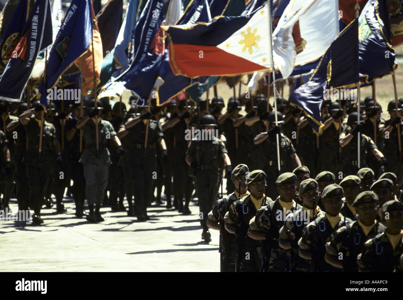 Philippines paratroop regiment parade during a march past at the Army ...